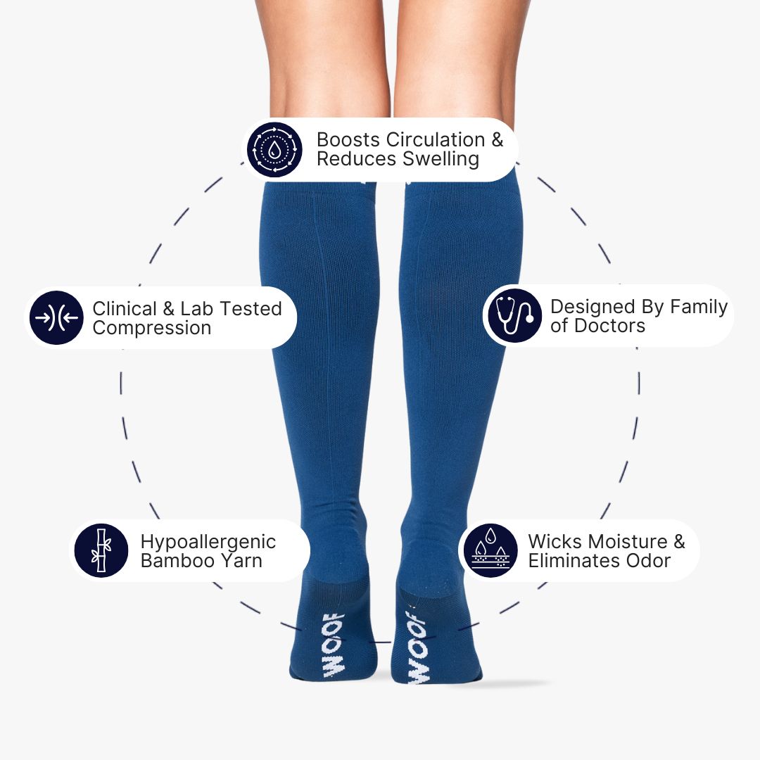 Caribbean Blue Bamboo Compression Socks | Dr. Woof Apparel